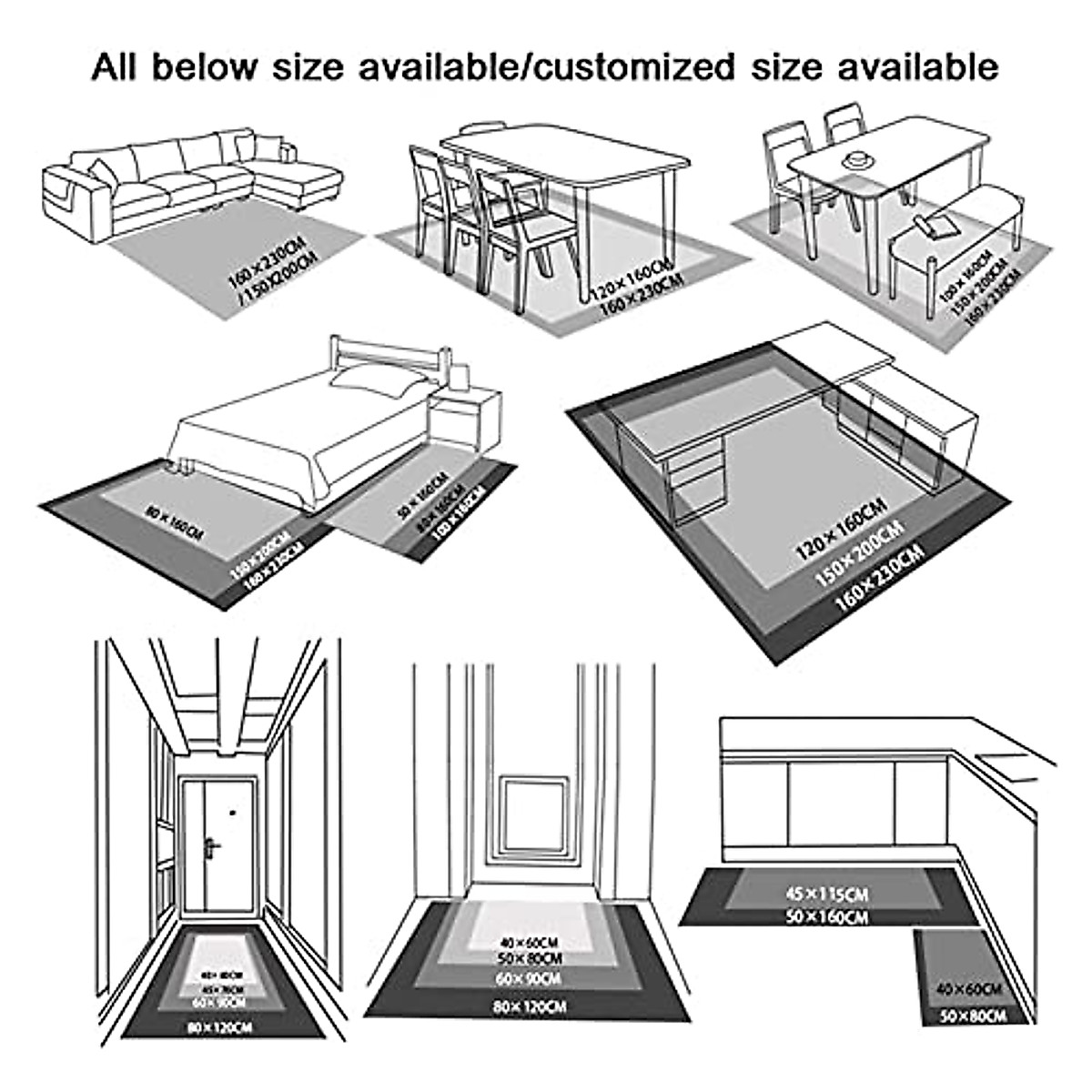 WERTYG Area Rugs, Modern Rugs Extra Large Non-Slip Floor Mat Fashionable Nordic Minimalist Pink Green Geometric Gold Stitching Home Accessories Living Bedroom Dining Room (60 90cm) (Size : 160230cm)