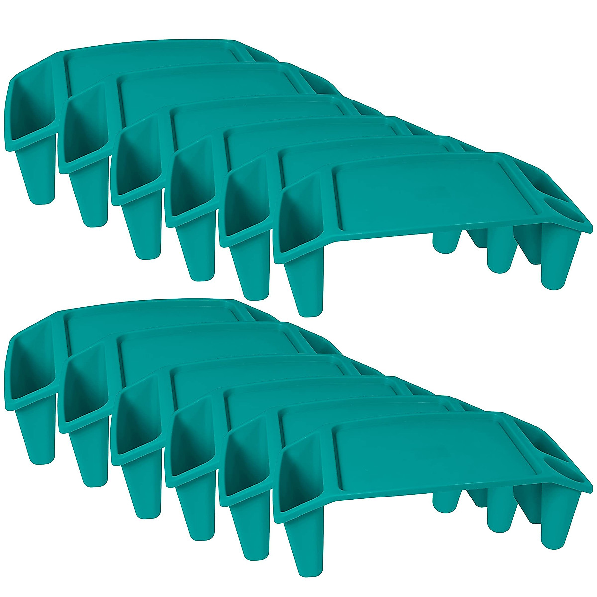 Plastic Lap Tray by Creatology - Portable Compartment Tray for Crafting, Reading, Studying -Teal, Bulk 12 Pack