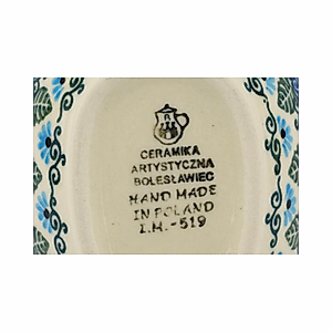 Polish Pottery Spoon Rest 5-inch Forget Me Not made by Ceramika Artystyczna