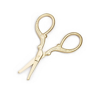 Highsoner Wave 3.6 Inch Mini Safety Scissors Embroidery Scissors Sewing Crafting Scissors Stainless Steel Sharp Tip Scissors Shears for Needlework Threading Craft Art Work DIY (Gold)