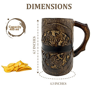 collectiblesBuy Ancient handmade wooden drinking mug tankard stein crafted ideal for beer drinkware toast cups