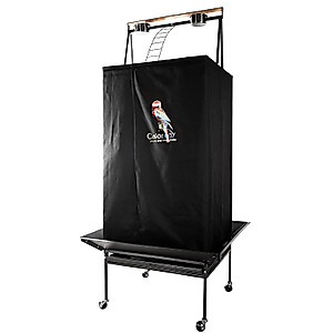 Colorday Good Night Bird Cage Cover for Large Bird Cage with Play Top (Patent Pending), Black 68"