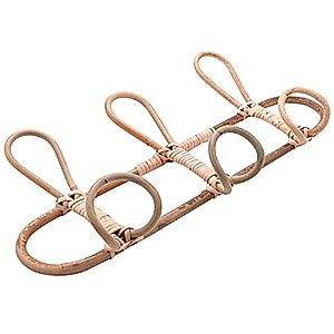 Pteanecay Rattan Clothes Hanger for Kids,Bamboo Garments Baby Hangers Children Organizer Room Nursery Decoration(15.7 * 7.9inch)