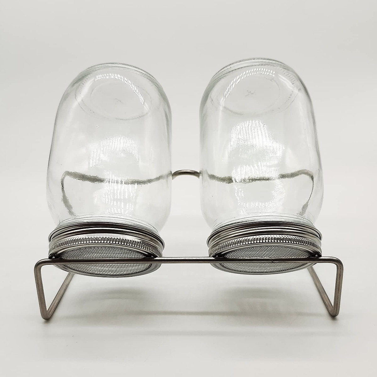 Sprouting Kit.2Pcs Stainless Steel 316 Wide Mouth Mesh Lid,5mm Thickness Durable Canning Jar Holder,Tray for Drip Water,Chalk Stickers and Liquid Pens NO JAR QurHapzy