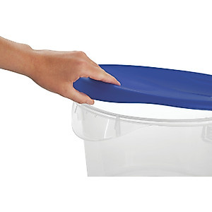 Rubbermaid Commercial Lid (Lid Only) for Round Food Storage Container, Fits 8 Qt. Containers, Blue (1980382)