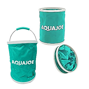 Aqua Joe Set of 3, 3.4 Gallon Folding Buckets, Turquoise