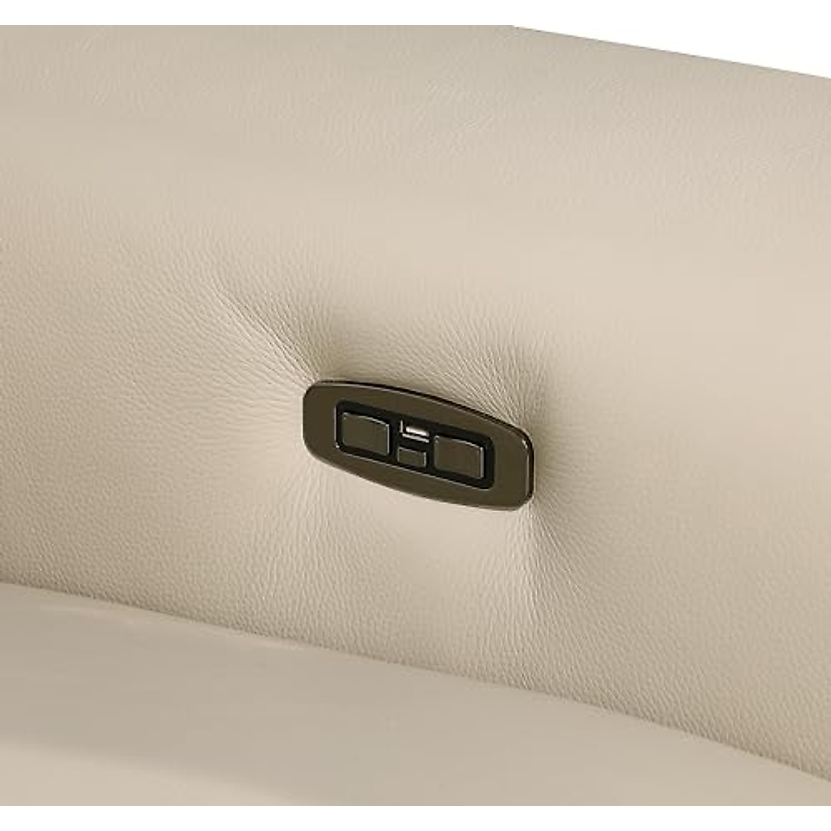 BlackJack Furniture Riccardo 8-Piece Italian Leather Sectional Sofa with 4 Power Reclining Couch Seats, USB & Wireless Chargers, Headrests, Lumbar Support, Cup Holder, and Console Storage, Beige