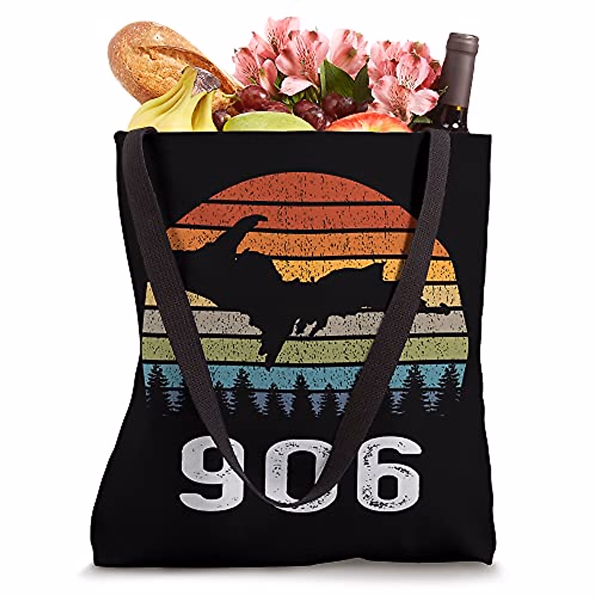 Upper Peninsula Michigan Gifts UP Retro 906 Yooper Tote Bag