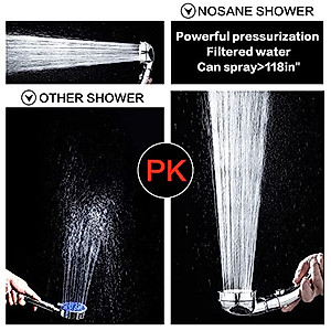 Nosame Shower,High Pressure Handheld Shower Head with ON/Off Pause Switch 3-Settings Water Saving Showerhead, Chrome Finish Bathroom 1.6 GPM Shower Accessorie