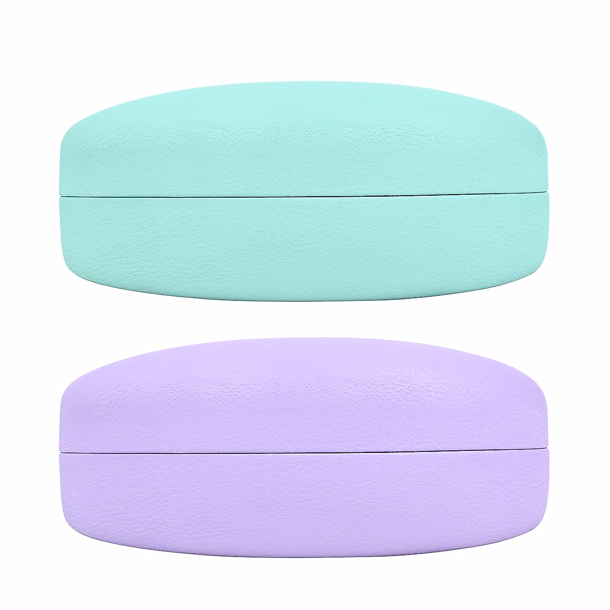 CHZZMS 2 PACK Large Hard Shell Sunglasses Case, Protective Case For Sunglasses and Eyeglasses (cyan+purple)