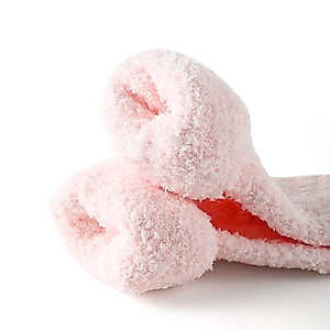 Breslatte Ultra Thick Longer Slipper Socks for Women Non Slip Socks Womens Hospital Socks with Grippers for Women Grippy Socks 3pair lightcolor