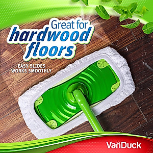 VanDuck Reusable 100% Cotton Mop Pads Compatible with Swiffer Sweeper (8-Pack), Terry Cloth Mop Covers Washable for Wet Mopping and Floor Cleaning (Handle is Not Included)