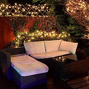 Solar String Lights Outdoor, 2Pack 240LED Total Solar Powered Fairy Lights 8 Modes Garden Copper Wire Waterproof Decoration Lighting for Tree Patio Christmas Camping Wedding Party(Warm White)