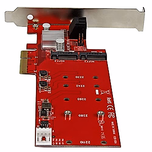 StarTech.com 2x M.2 NGFF SSD RAID Controller Card plus 2x SATA III Ports - PCIe - Two Slot PCI Express M.2 RAID Card plus Two SATA Ports (PEXM2SAT3422)
