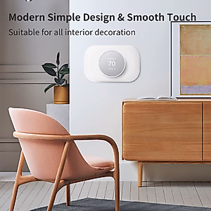 Petrichor Wall Plate Cover - Compatible with Google Nest Thermostat Accessory 2020 - Trim Kit, Easy Installation - Snow