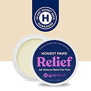 Honest Paws Dog Paw Balm - Pad Relief Soother Moisturizer Protection Wax - All Natural All Weather Foot Butter Heals Repairs Pet Paws and Noses from Heat and Cold – 2 Oz