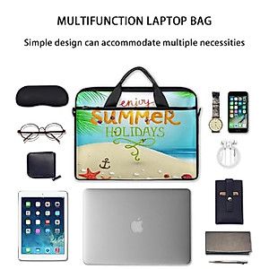 Enjoy Summer Laptop Computer Bag Waterproof Shoulder Messenger Bag 13-15 inch Durable Laptop Tote Bag with Shoulder Strap Handle Lightweight Crossbody Briefcase