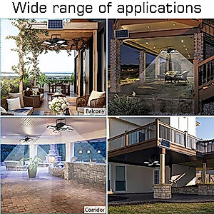 Solar Pendant Light Outdoor/Indoor, 128 LED 1000LM Solar Shed Light 4-Leaf 120° Adjustable Motion Sensor Solar Light with Remote, IP65 Waterproof Solar Security Light for Garage Garden Gazebo Porch