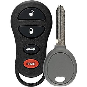 KeylessOption Keyless Remote Fob Uncut Ignition Car Key for Jeep Liberty, Stratus, Intrepid GQ43VT17T, 04602260