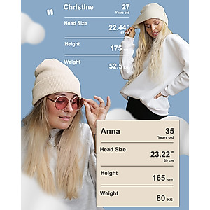 FURTALK Beanie Hats for Women Men Winter Hats Womens Knitted Slouchy Beanies Cuffed Skull Cap Warm Ski Hat Beige