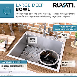 Ruvati 25-inch Drop-in Tight Radius Topmount 16 Gauge Stainless Steel Kitchen Sink Single Bowl - RVH8007