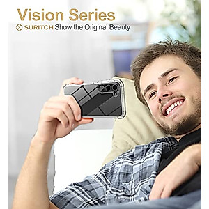 SURITCH for Samsung Galaxy S23+ Plus Clear Case 6.6" (Only), [Built-in Screen Protector] Full Body Protective Hard Shell+Soft TPU Phone Case for Samsung S23 Plus -(Full Clear)
