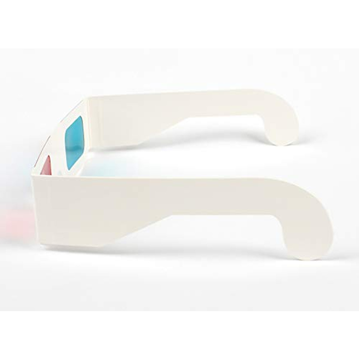 Jtshy 50 Pairs - Flat- 3D Glasses Red and Cyan White Frame Anaglyph Cardboard