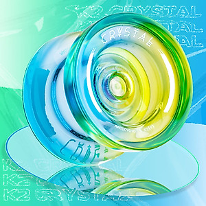 MAGICYOYO Responsive Yoyo for Kids Beginners, Dual Purpose Yo Yo K2 Unresponsive Yo-yo for Finger Spin Tricks Intermediate Play+12 Yoyo Strings+Bearing Tool +Storage Case(Blue Yellow)