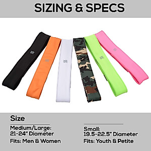 SAAKA Fully Adjustable Headband for Men and Women. Lightweight, Moisture Wicking Sweatband for Running, Sports, Workout, Cross Training, Yoga & Exercise. (Neon Green, Small)