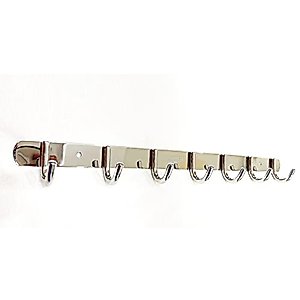 Wall Hooks for Hanging | Wall Hanger Heavy Duty | Stainless Steel Coat Hooks Wall Mounted | Towel Hooks for Bathrooms 19 Inch 7 Hooks