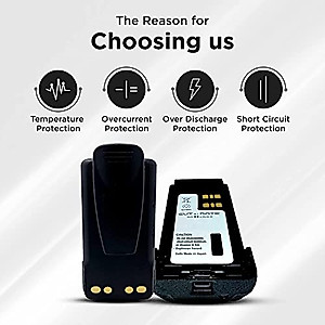 Battery Compatible with Motorola XPR 3500e Rechargeable Two Way Radio 7.5v 1500mAH Ni-MH