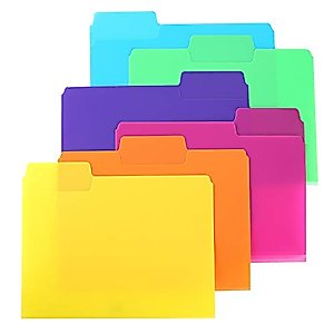 Mr. Pen- Poly File Folders, 1/3 Cut Tab, 6 Pack, Assorted Colors, Letter Size, Colored File Folders, Letter File Folders, Color Folders, Office File Folders, Office Supplies File Folders