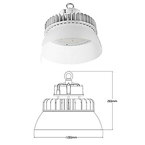 GRANDLUMEN 150W LED High Bay UFO Light, ETL Certified, 4000K Daylight, LED Warehouse Lighting with PC Reflector