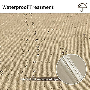 GDcaptain Fire Pit Cover Round 50Inch Durable Gas Fire Pit Cover Waterproof and UV-Resistant Patio Fire Bowl Cover for All Weather Protection Beige