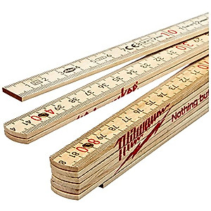 Milwaukee 0 Wooden Slim Folding Ruler 2 m