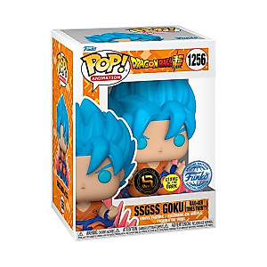 Funko Pop! Animation - Dragon Ball Super SSGSS Goku (Kaio-Ken) Glow-in-The-Dark Vinyl Figure - Special Edition Exclusive Multicolor #1256