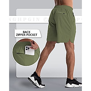CANGHPGIN 2 Pack Mens Workout Athletic Shorts 7 inch Inseam Quick Dry Hiking Shorts Men Lightweight Sports Gym Shorts Running