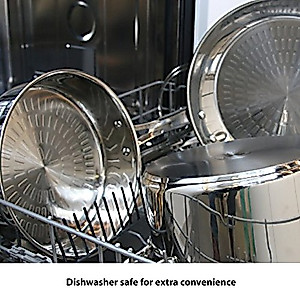 T-fal Performa Stainless Steel Cookware Set 12 Piece Induction Pots and Pans, Dishwasher Safe Silver