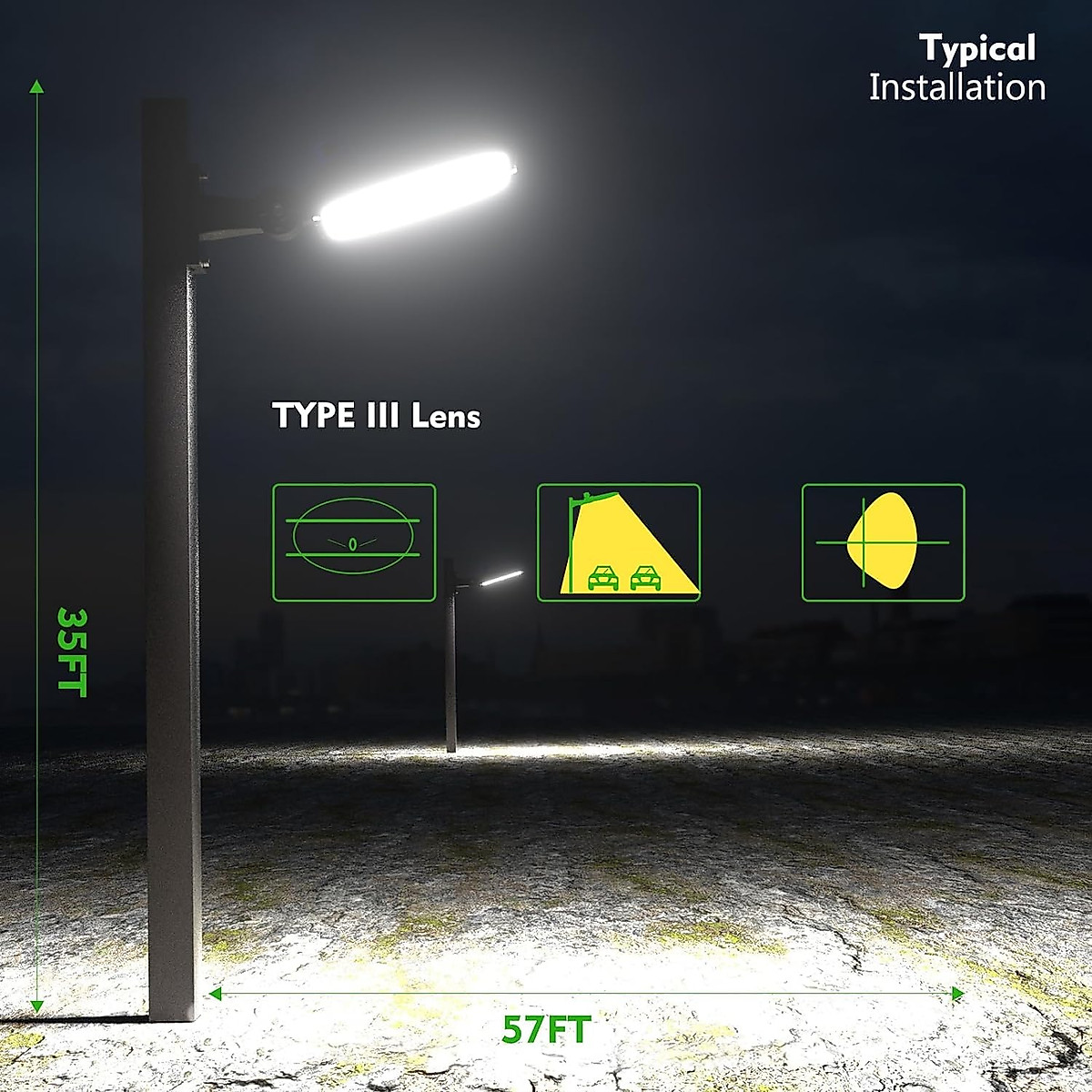 bulbeats 240W LED Parking Lot Light (36000LM Eqv 1000W HID/HPS) Arm Mount Led Parking Lot Lights Outdoor with Dusk to Dawn Photocell, IP65 Outdoor LED Pole Light-4Pack 5𝗬𝗿𝘀 𝗪𝗮𝗿𝗿𝗮𝗻𝘁𝘆