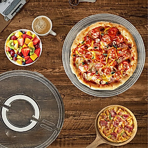 Wensdr 3 Packs 12in Clear Food Storage Container with Lid and Handle Pie Pizza Carrier Container Sets Reusable Two Sided Food Serving Keeper