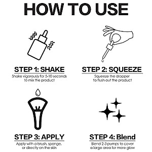 FOCALLURE Starfall Glowing Liquid Highlighter, Shimmering Body Oil, Non-Sticky Shimmer Liquid Luminizer, Non-Greasy, Face & Body Glitter Makeup for Costumes, Cosplay, Rave Festival, MOON CHILD