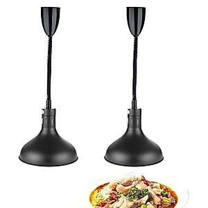 Heat Lamp for Food - 200W Bulbs, Adjustable Professional Food Heater,Electric Catering Heat Lamp, Portable Commercial Food Warmers, Round Lampshade, Maintain Food Temperature
