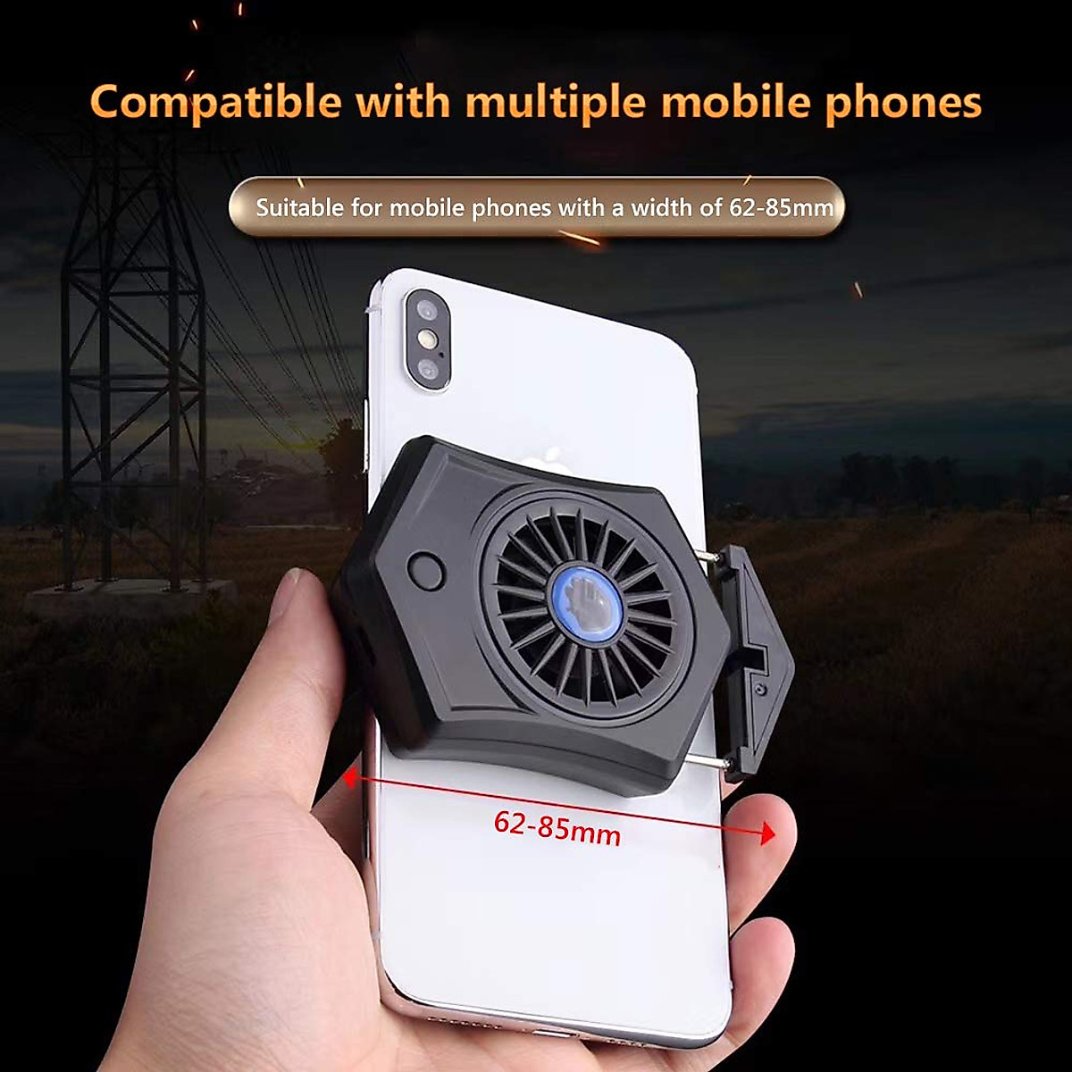 4000rpm Cooler For Phone Gaming, Rechargeable Mobile Phone Cooler Game Cooling Fan Radiator Tool White