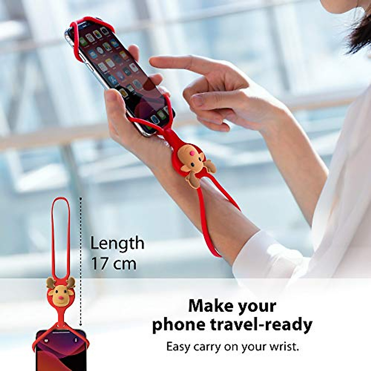 【Bone】 Strap Phone Tie, Silicone Wrist Lanyard, Universal Cell Phone Wrist Lanyard Holder, Hand Strap Smartphone Case: iPhone 12 11 Pro Max XS XR XSamsung Galaxy S10 S9 Note 10 9 Pixel 3 XLMrDeer