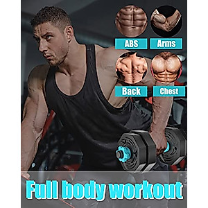 Weights Dumbbells Set,20LB Adjustable ARUNDO Exercise Equipment for Home Gym Workouts,Free Weights Muscle Building Barbell Set for Men/Women