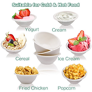 Hamiggaa 100 Pcs 8oz Disposable Paper Bowls,Natural Compostable Bowls,White Heavy-Duty Bagasse Bowls for Parties,Catering and Everyday Use