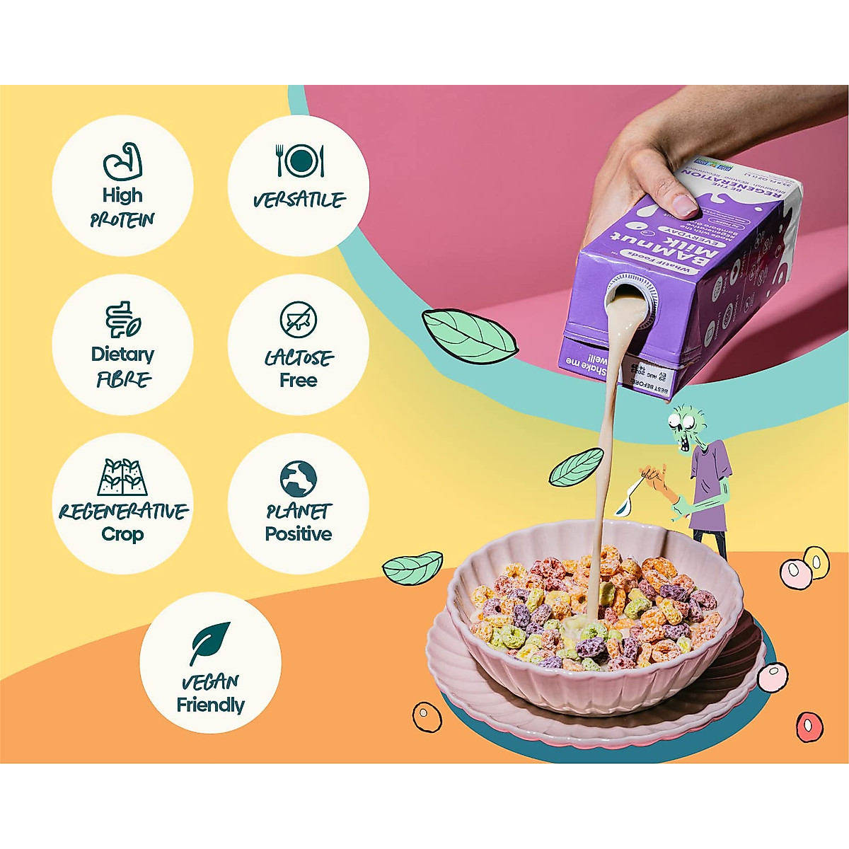 BamNut Milk Barista 2 Pack | 2.5x More Protein than Oat & Almond Milk | Extra Creamy, Gluten-Free, Prebiotic Fiber, Plant-Based | 33.8 Fl Oz – by WhatIF Foods