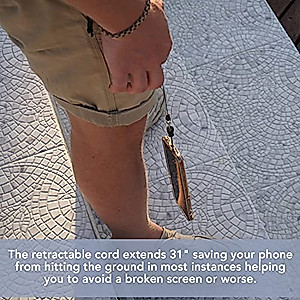 Phone Assured Phone Tether - 31" Safety Anti Theft Retractable Phone Clip - Anti-Drop Travel Clip - White Smartphone Clip for Pants or Purse - Universal Connection Fits Any Smartphone Case (1 Pack)