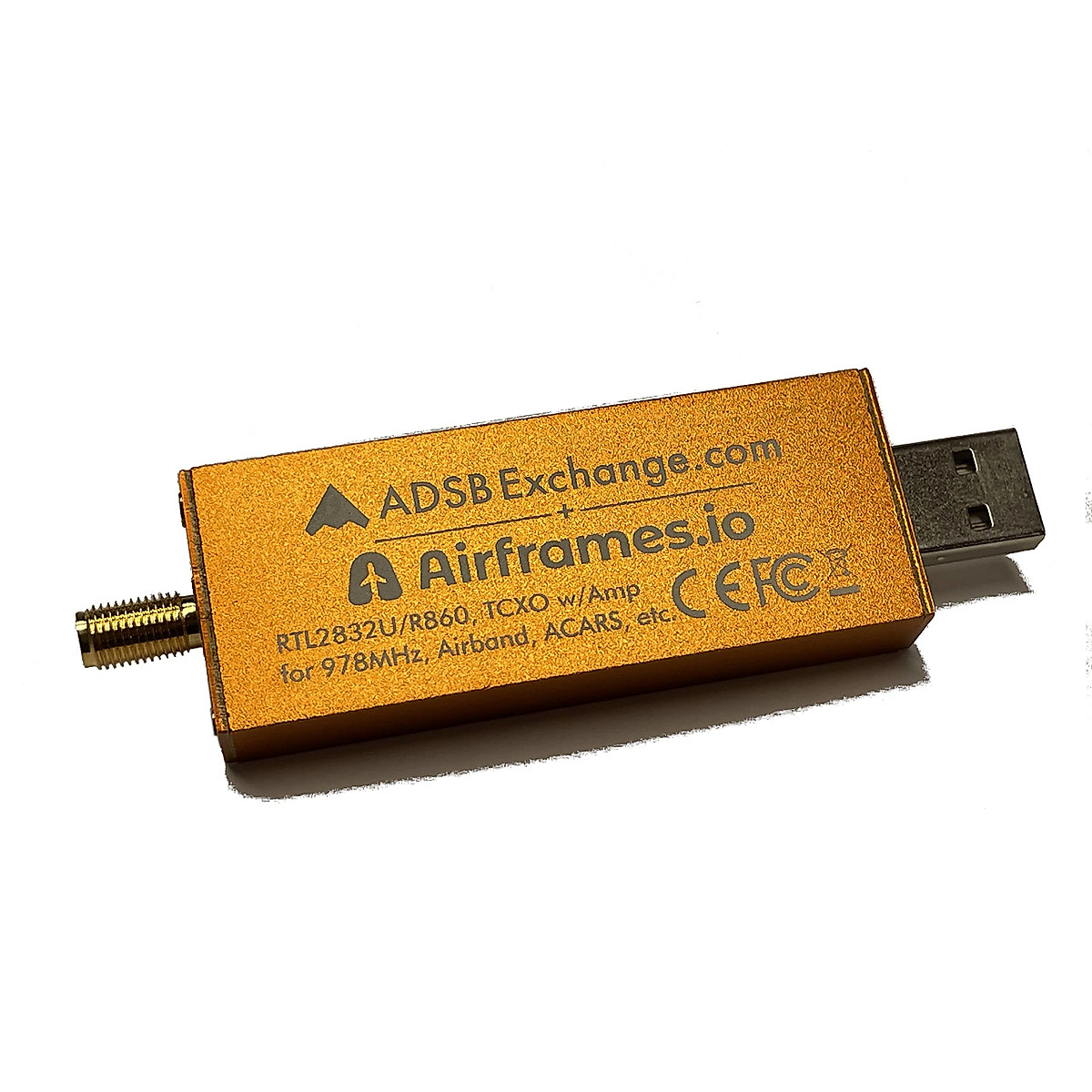 ADSBexchange.com Orange R860 RTL2832U, 0.5 PPM TCXO SDR w/Amp