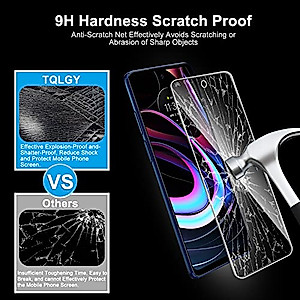 TQLGY 3 Pack Screen Protector for Motorola Moto Edge 2021 / Moto Edge 5G UW with 3 Pack Camera Lens Protector, Tempered Glass Film, 9H Hardness - HD - Bubble Free - Anti-Scratch - Easy Installation